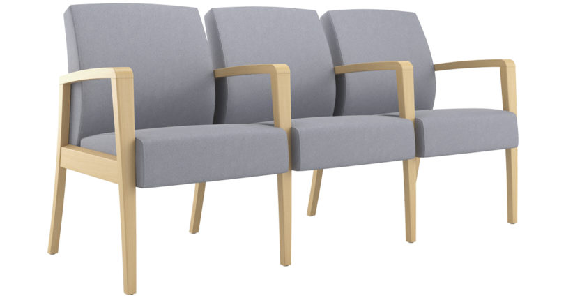 Wieland Monroe Wood Frame Seating for waiting rooms.